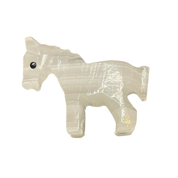 Art | Carved White Onyx Marble Miniature Horse Donkey Good Luck Charm ...